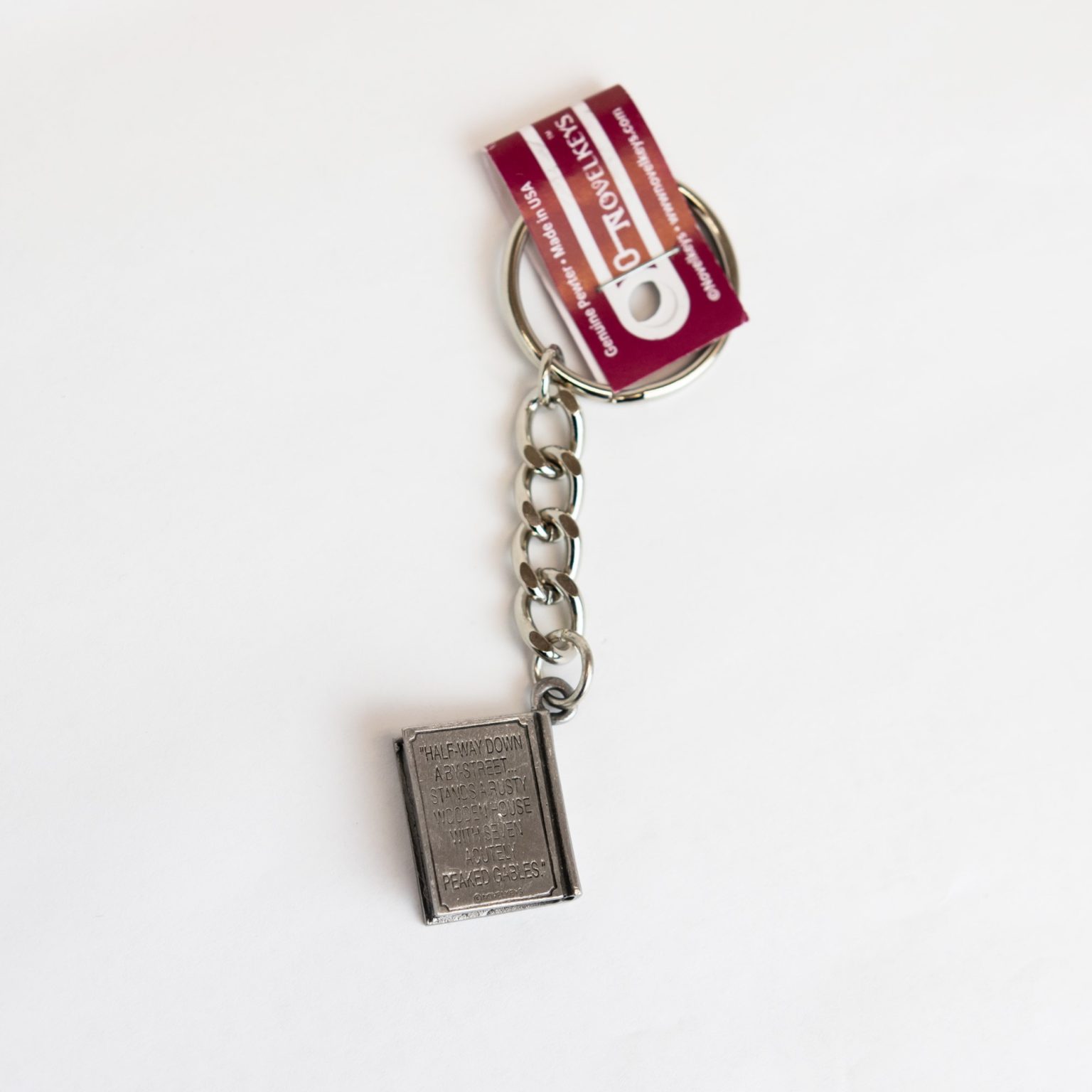 Pewter Hawthorne Book Keychain
