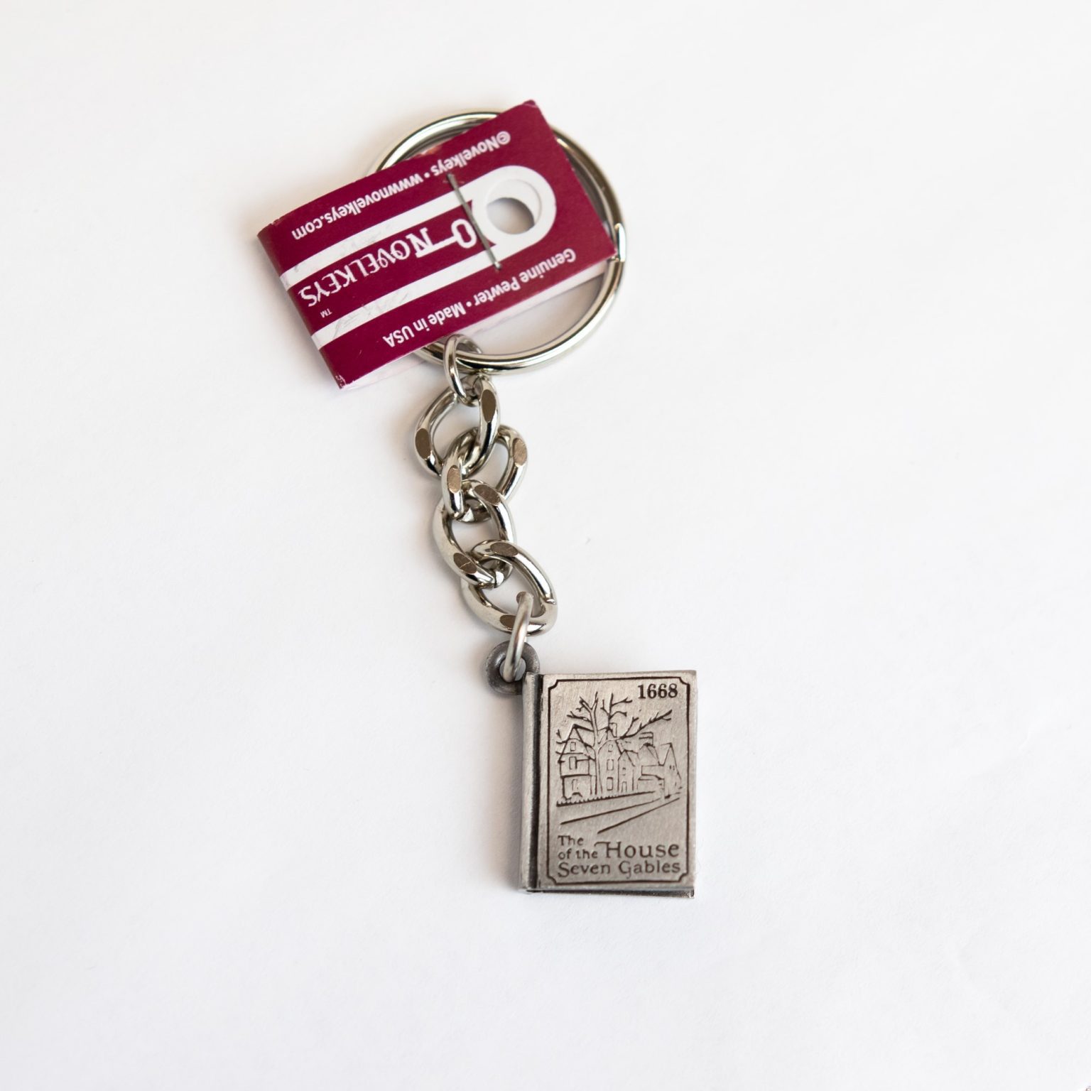 Pewter Hawthorne Book Keychain
